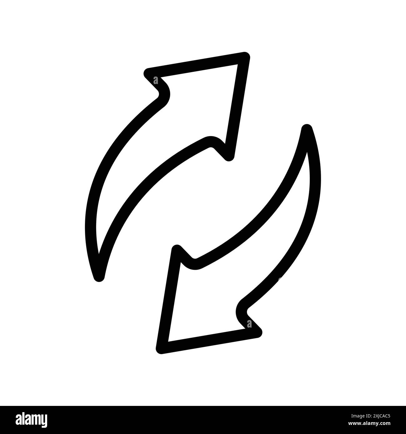 Refresh icon Flat set in black and white color outline vector Stock ...