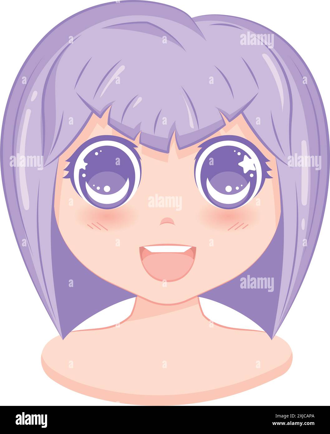 Cute kawaii girl Avatar cartoon character Vector illustration Stock ...