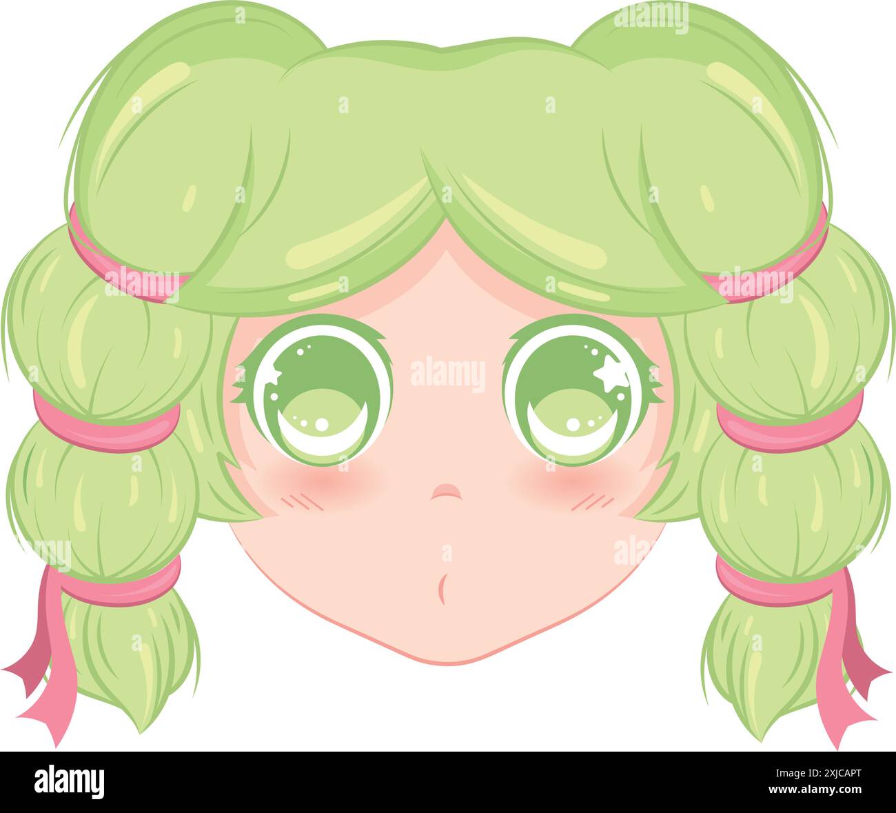 Cute kawaii girl Avatar cartoon character Vector illustration Stock ...