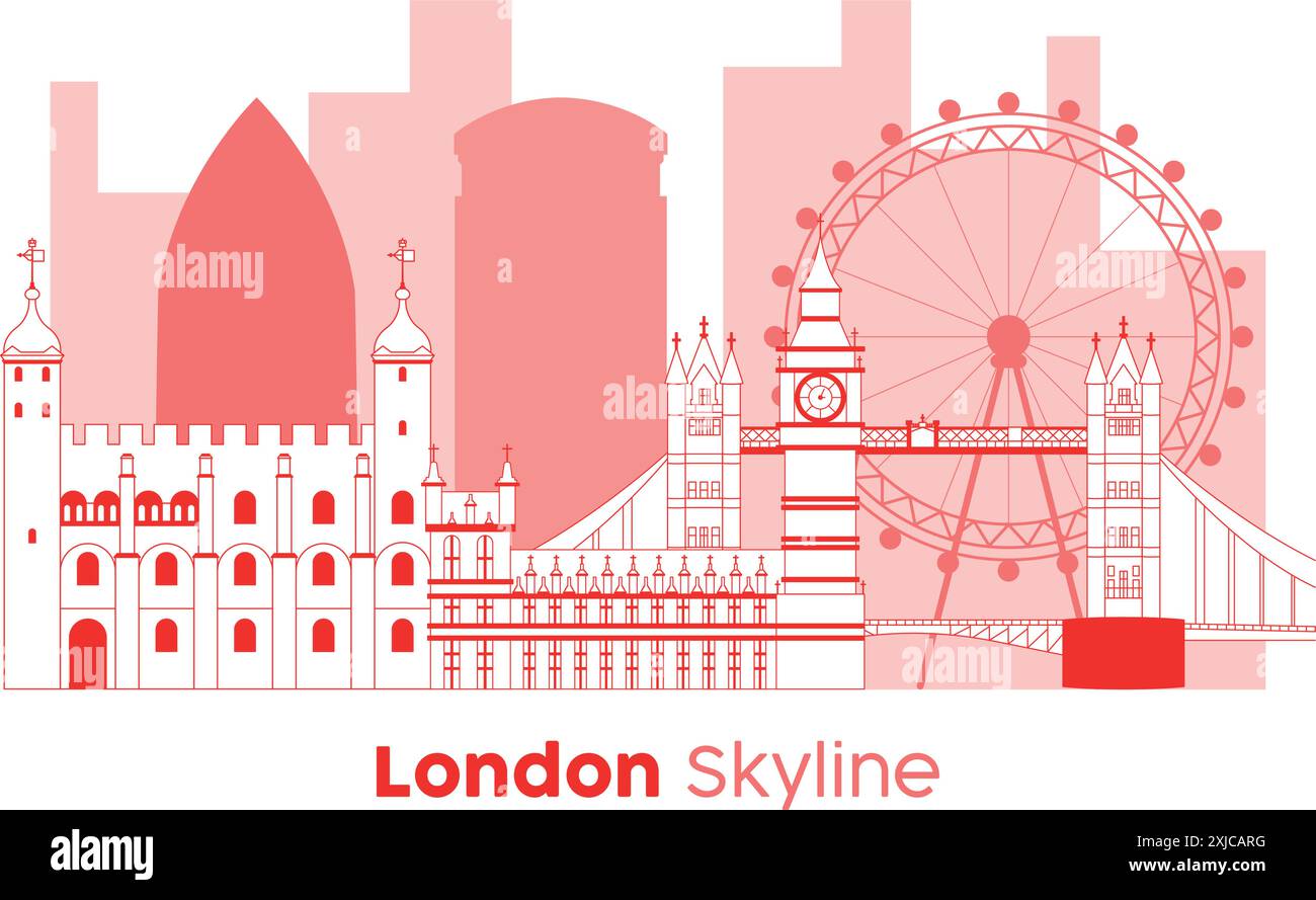London skyline Modern cityscape Vector illustration Stock Vector Image ...
