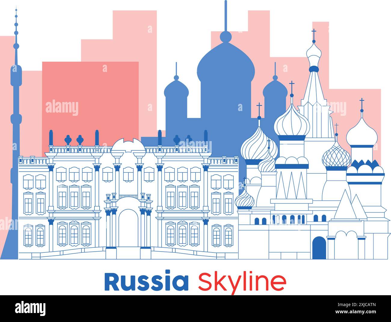 Russia skyline Modern cityscape Vector illustration Stock Vector Image ...