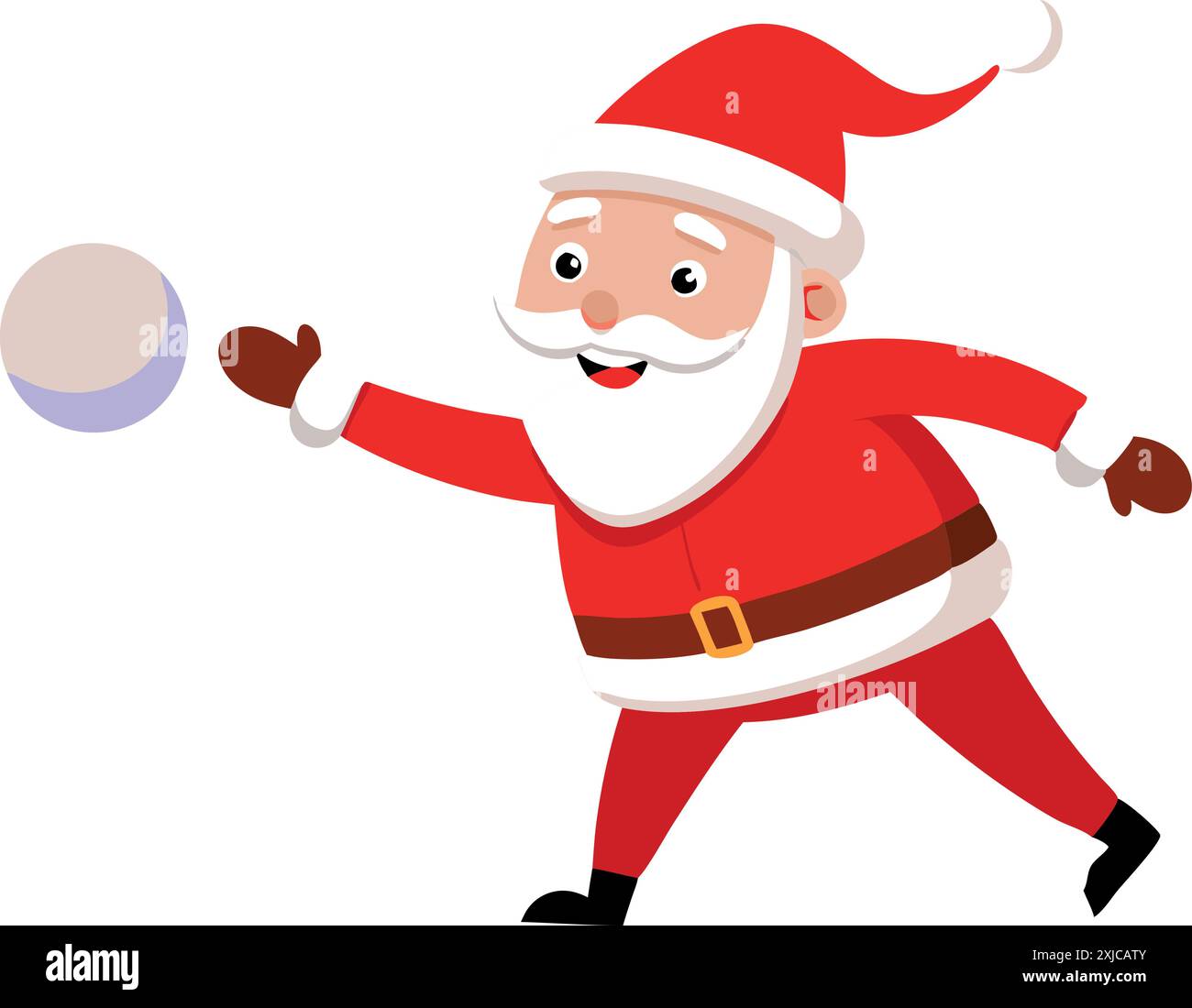 Santa Claus dressed in traditional red Christmas attire joyfully ...