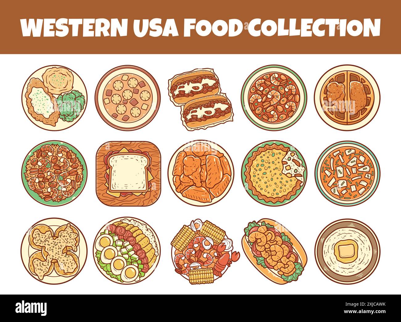 Plate icons set outline Stock Vector Images - Alamy