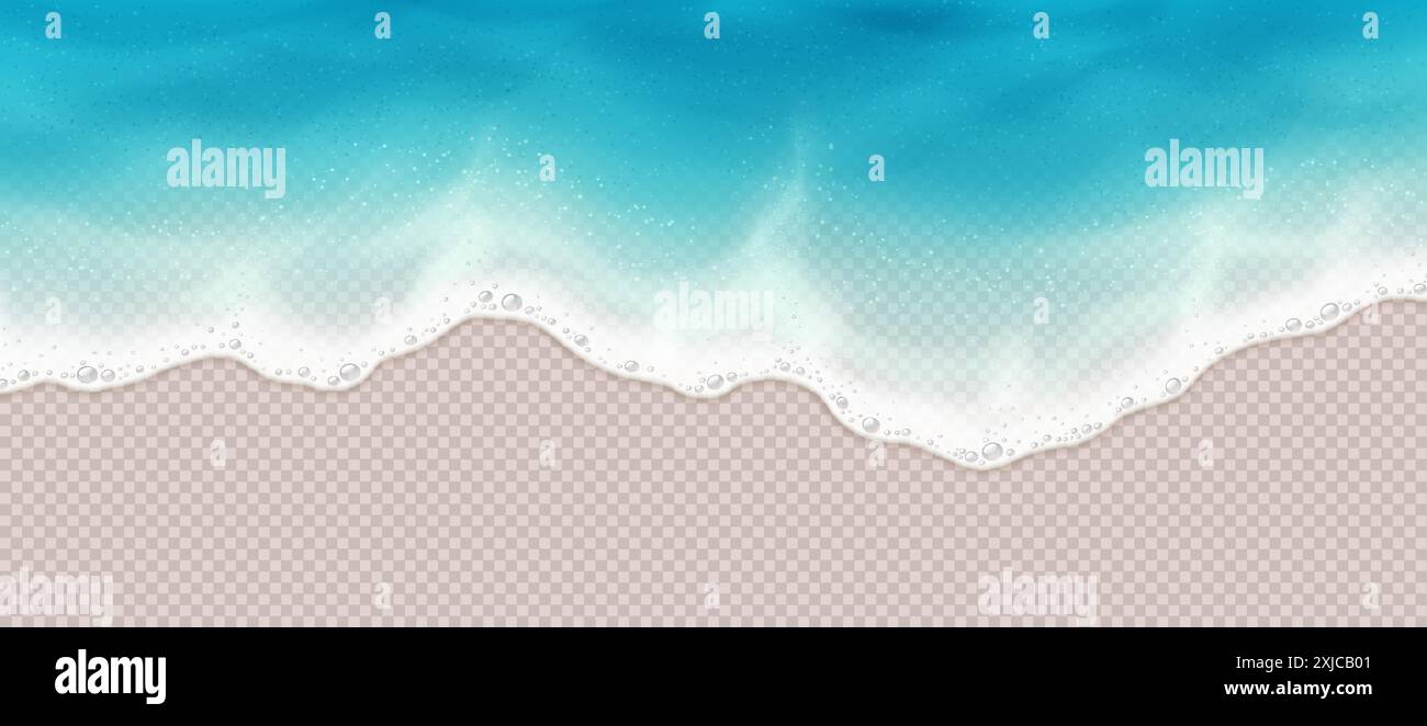 Sea wave with foam rolling on coast realistic vector illustration ...