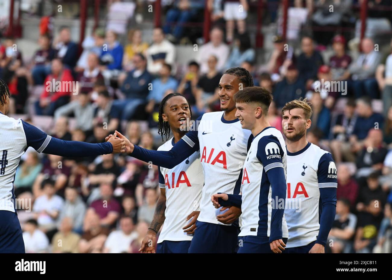 Ashley phillips c of spurs celebrates victory over hearts hi-res stock ...