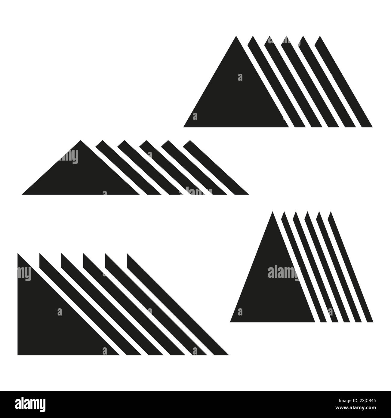 Geometric abstract triangles. Black and white vector. Modern minimal ...