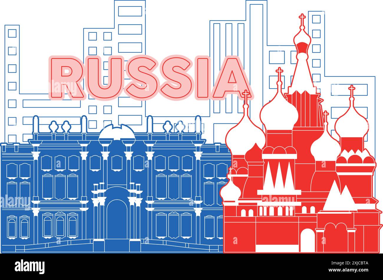 Russia skyline Modern cityscape Vector illustration Stock Vector Image ...