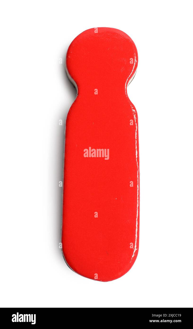 Red magnetic letter I isolated on white, top view. Alphabet Stock Photo ...