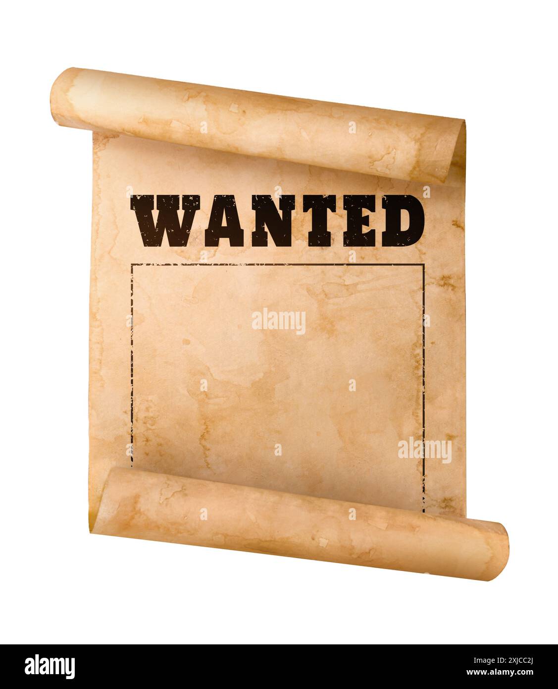 Poster Wanted isolated on white. Space for design Stock Photo - Alamy