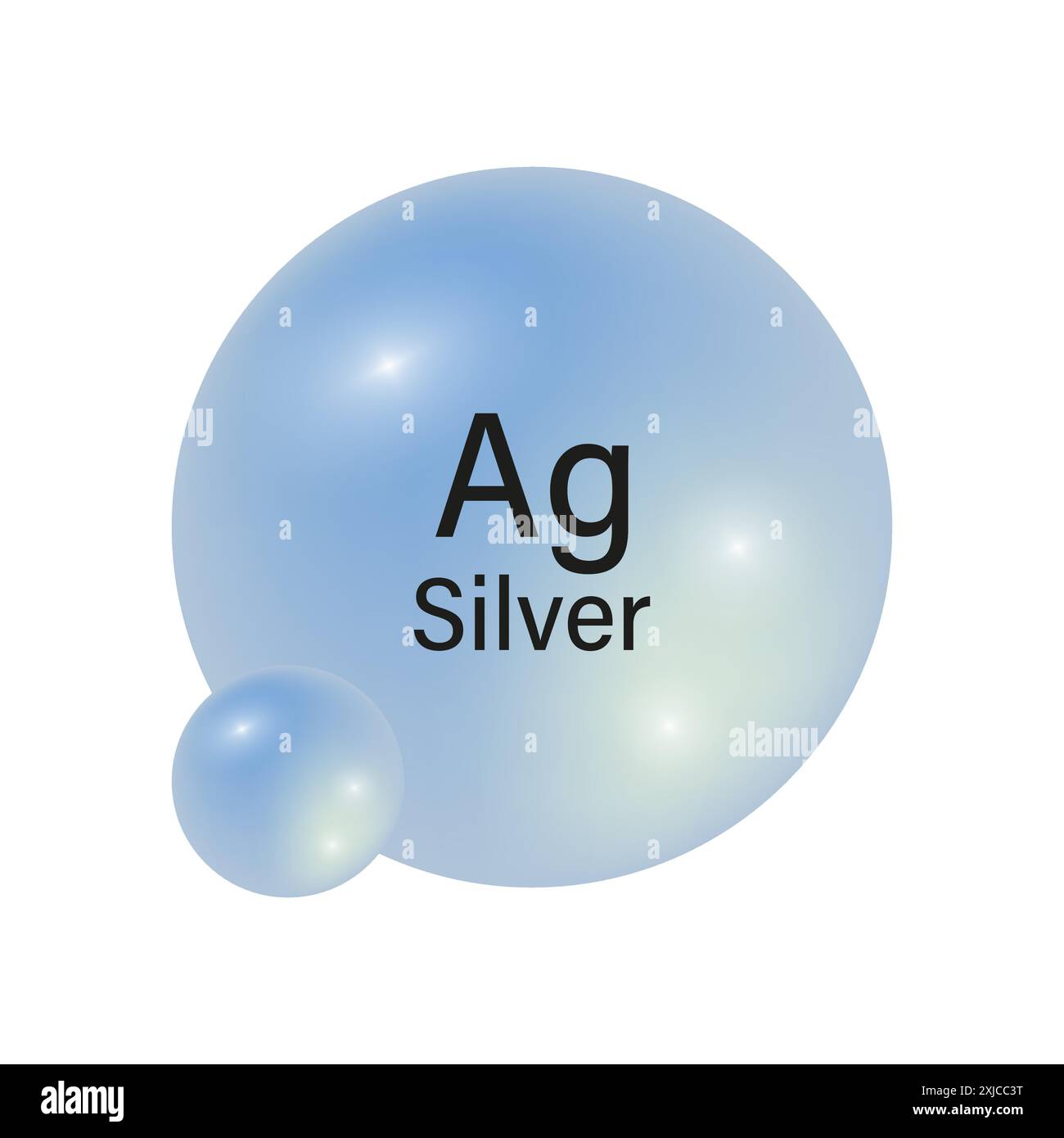Ag icon. Silver symbol. Blue gradient sphere. Scientific vector image ...