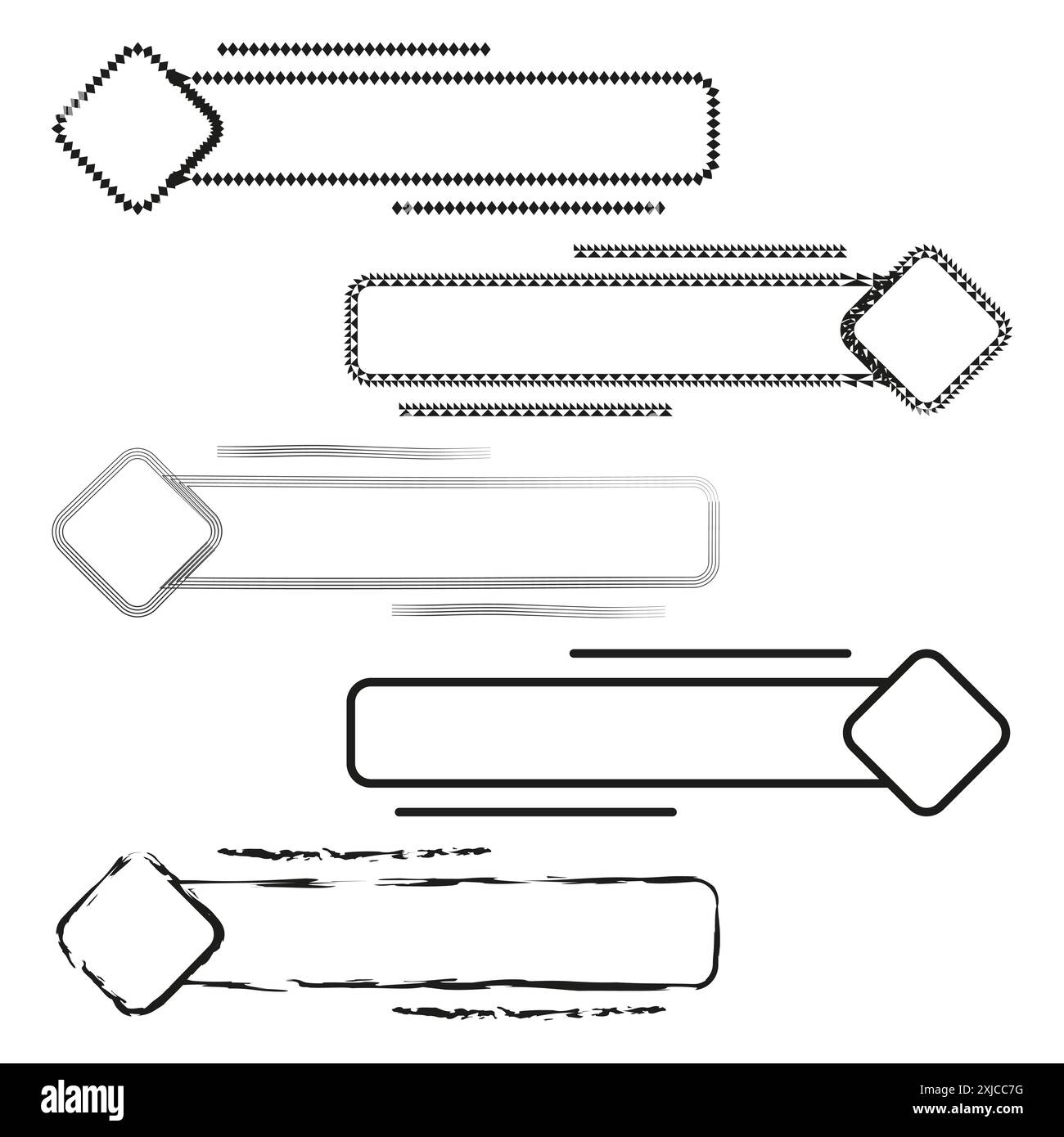 Rectangular arrow labels. Geometric frame design. Abstract border ...