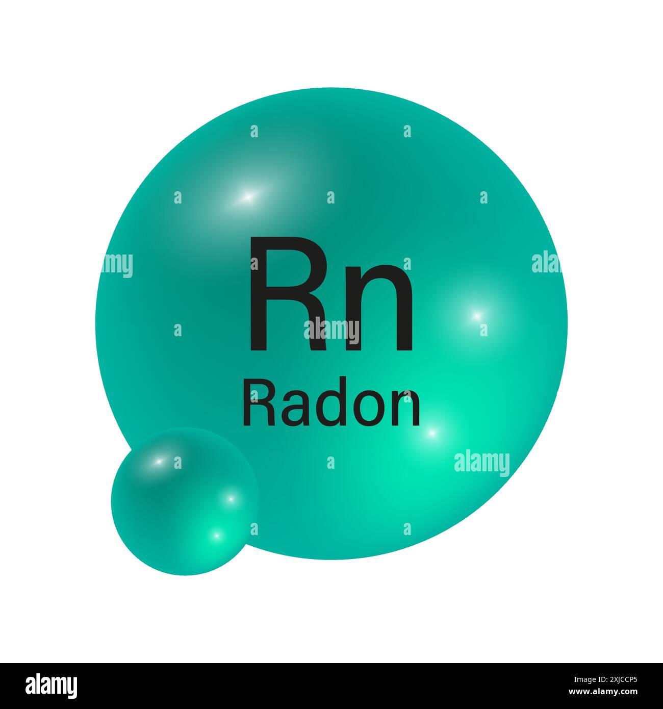 Rn icon. Radon symbol. Green gradient sphere. Scientific vector image ...