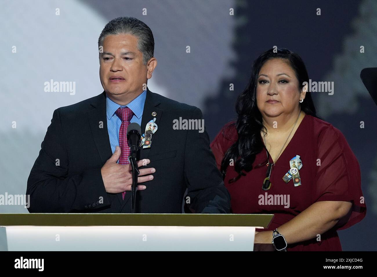 Gold Star Family members Herman Lopez, left, and Alicia Lopez, right ...