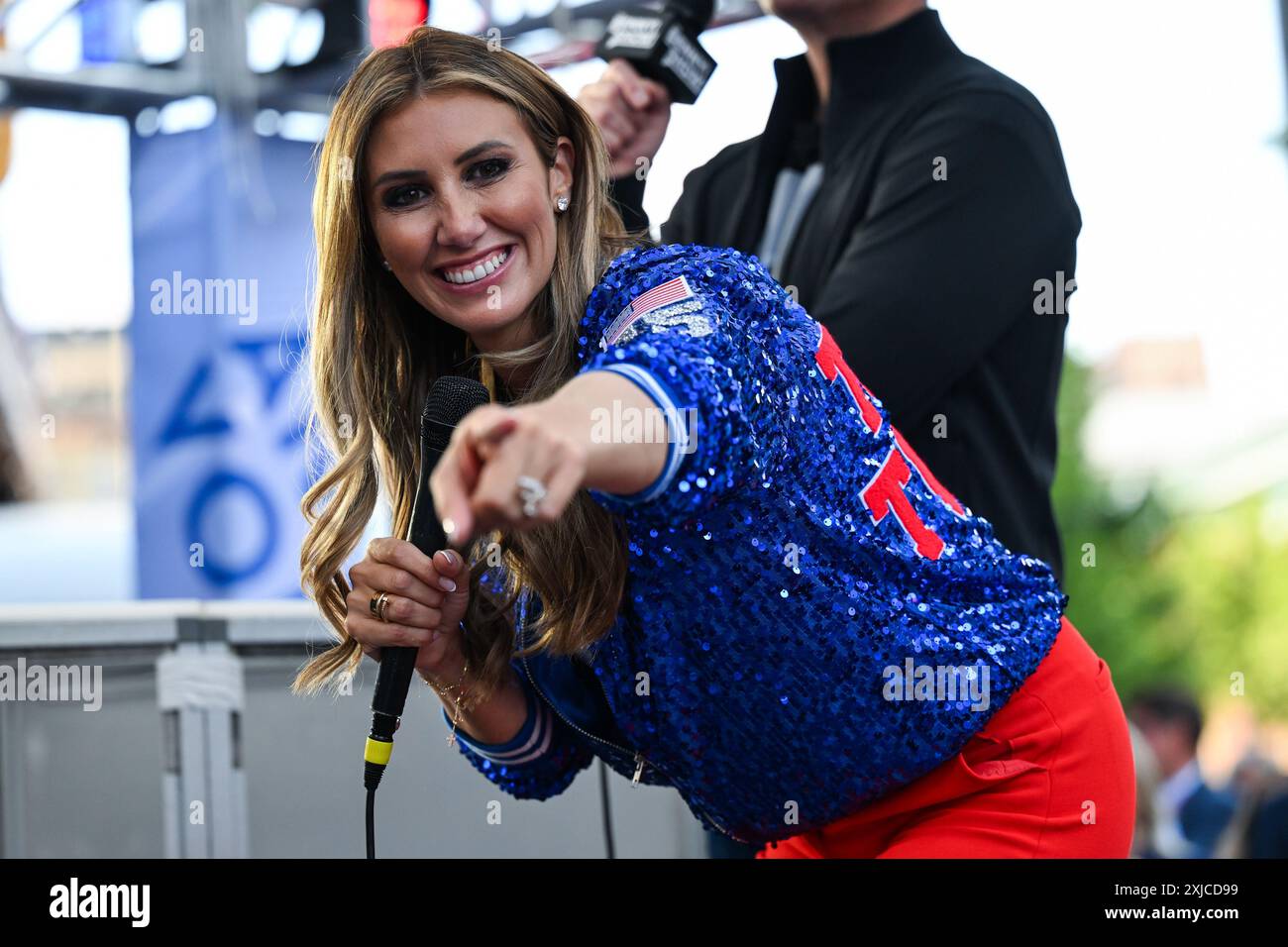 Milwaukee, USA. 17th July, 2024. Lawyer Alina Habba speaks to attendees ...