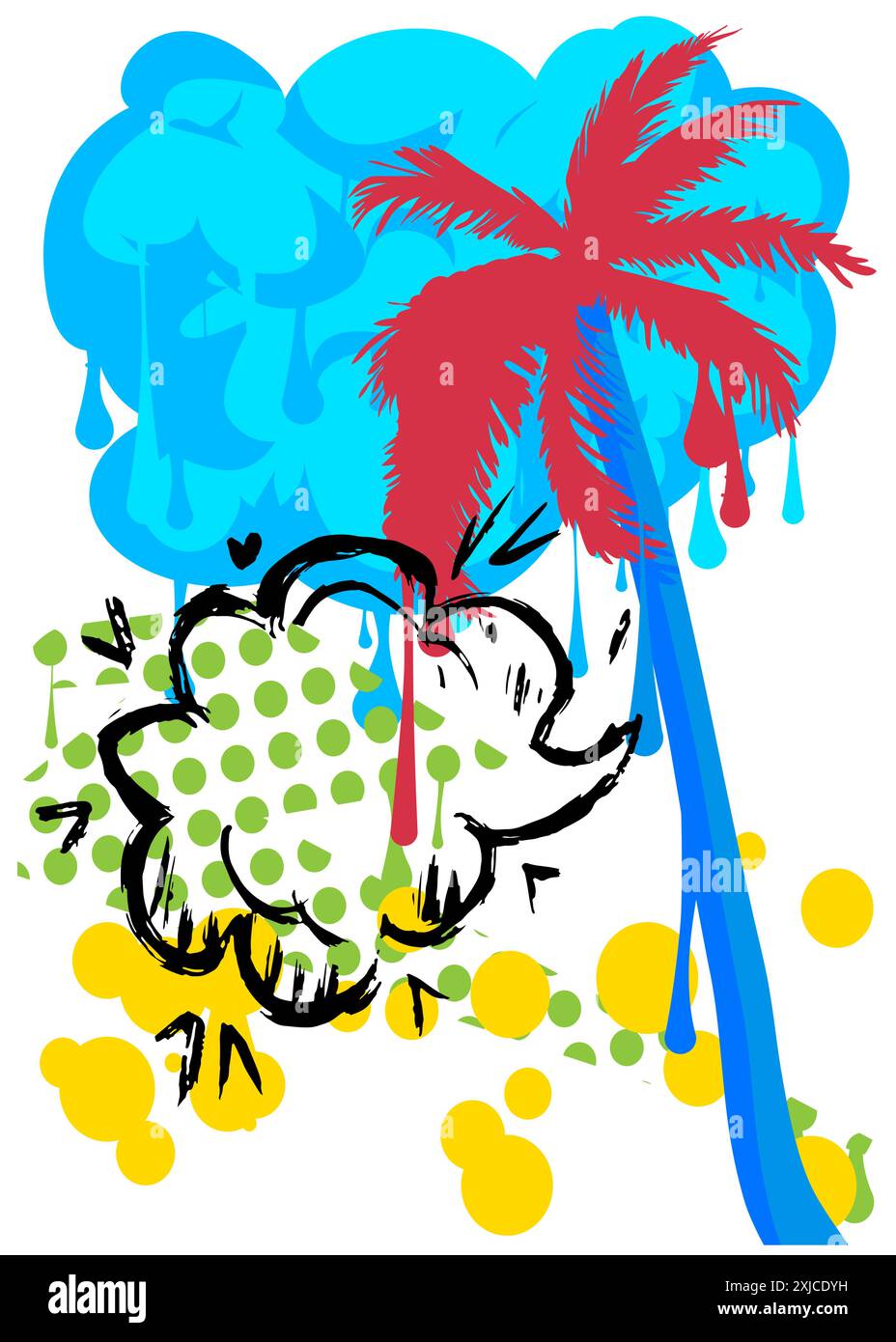 Tree trunk graffiti Cut Out Stock Images & Pictures - Alamy