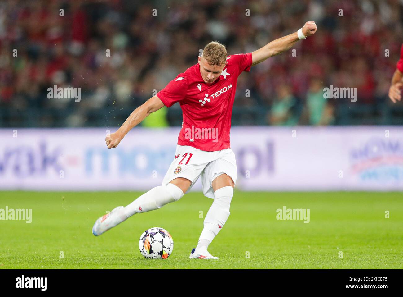 Krakow, Poland. 11th July, 2024. Patryk Gogol of Wisla Krakow in action ...