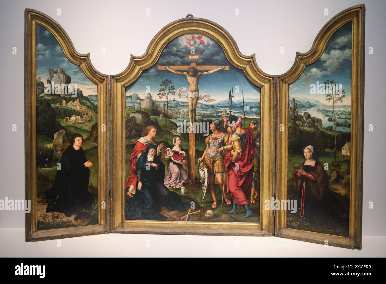 Triptych of the Crucifixion by Joos Van Cleve in the Museum Of Western Art Ueno Park Tokyo Japan ...