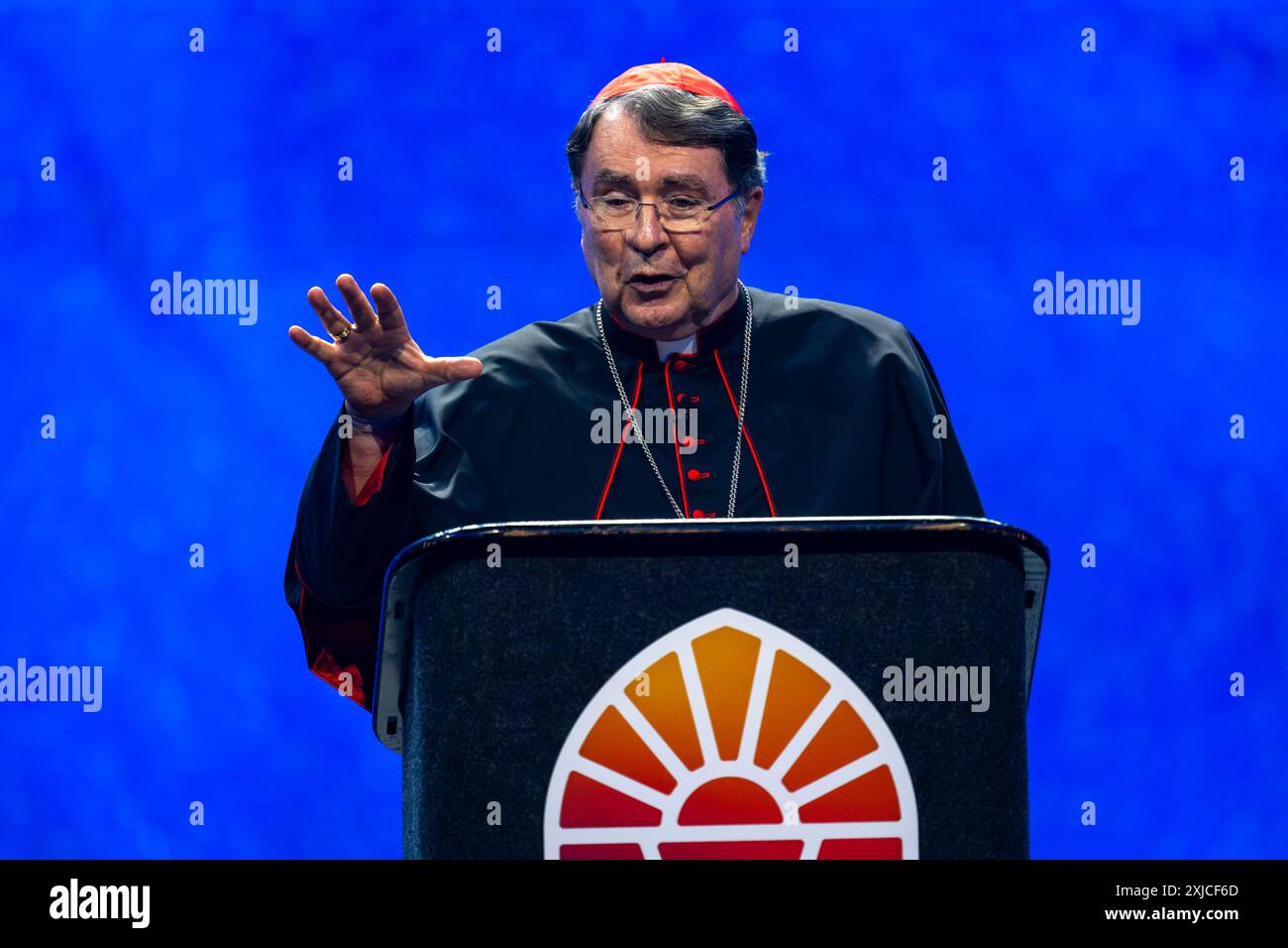 Cardinal Christophe Pierre delivers an address during the National ...