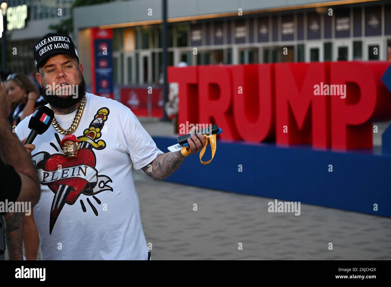 Milwaukee, United States. 17th July, 2024. Rapper Forgiato Blow speaks ...