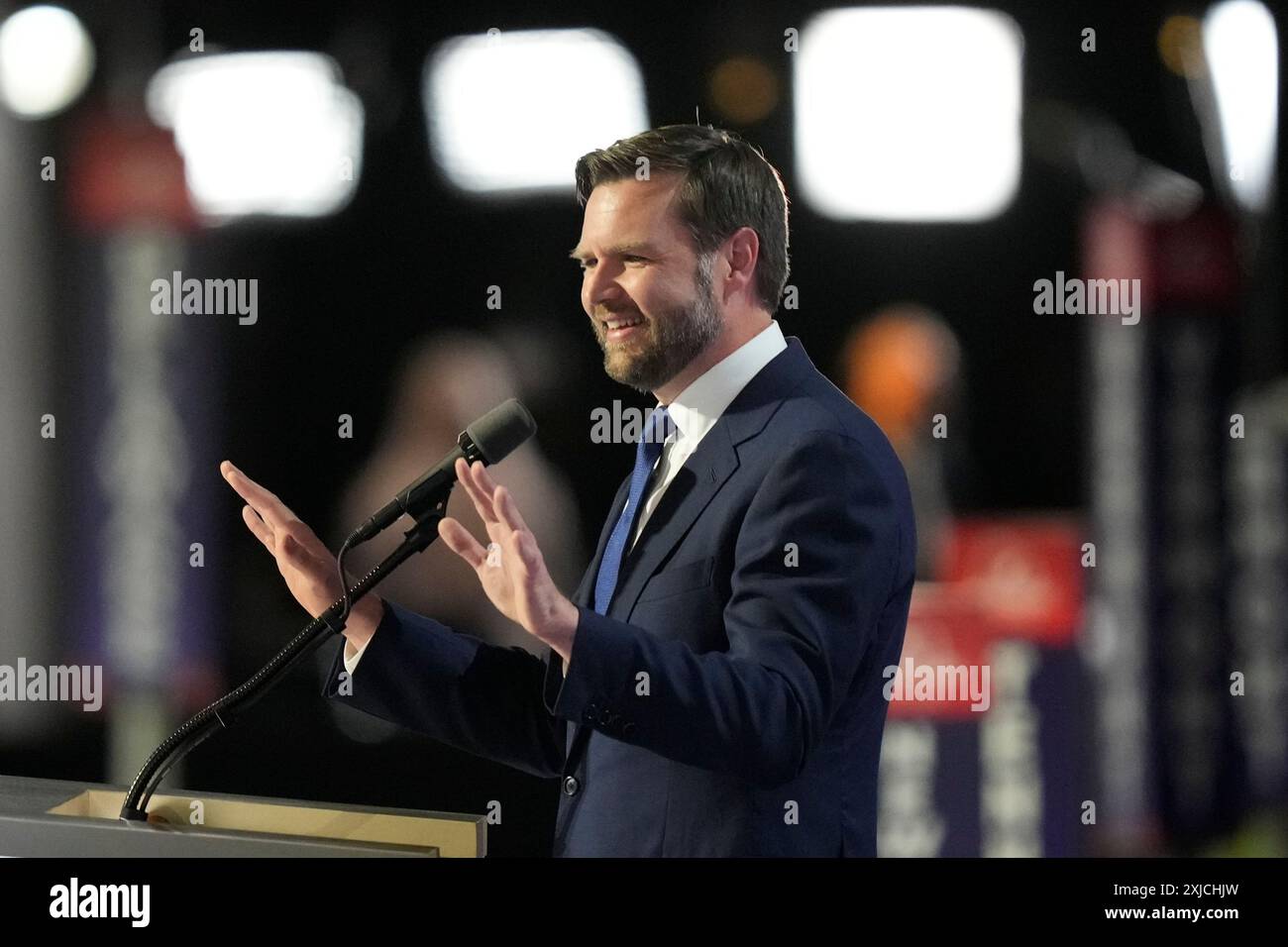 Republican vice presidential candidate Sen. JD Vance, R-Ohio, speaks ...