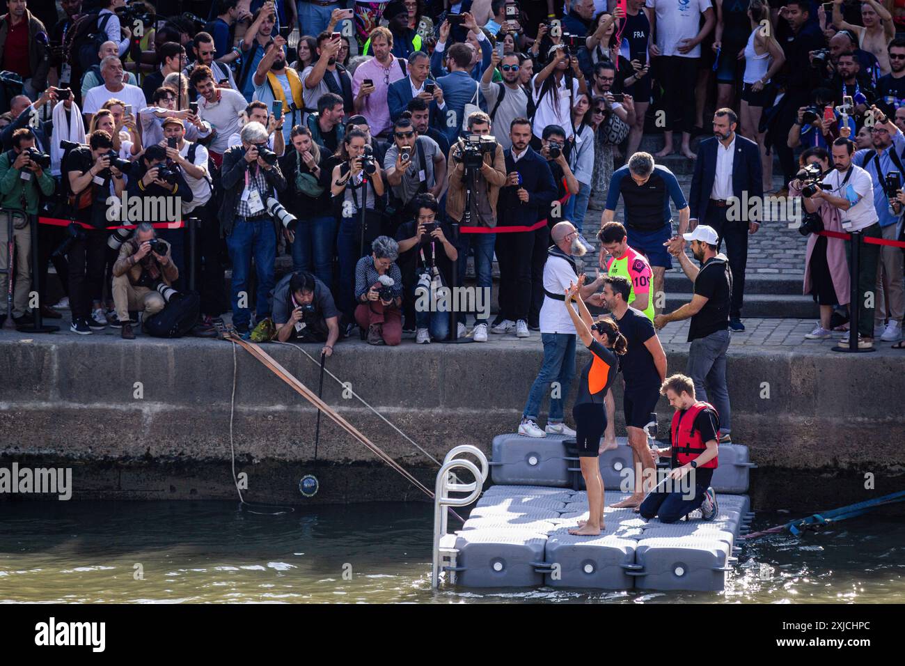 Paris, France. 17th July, 2024. Paris Mayor Anne Hidalgo prepares to ...