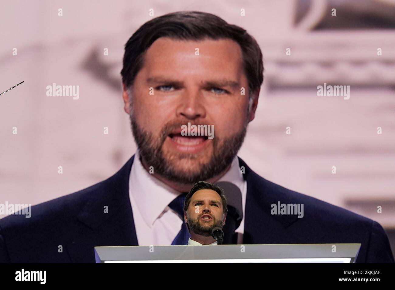 Republican vice presidential candidate Sen. JD Vance, R-Ohio, speaks at ...