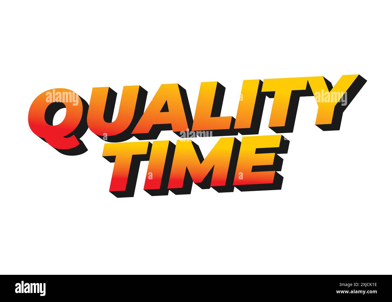 Quality time. Text effect design in 3D style with good colors Stock ...