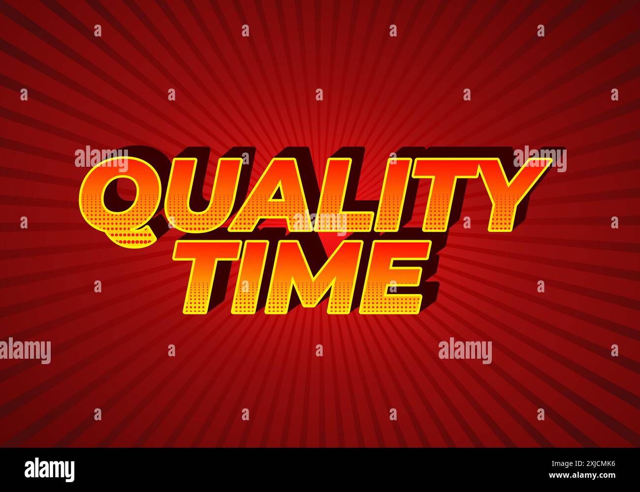 Quality time. Text effect design in 3D style with good colors Stock ...