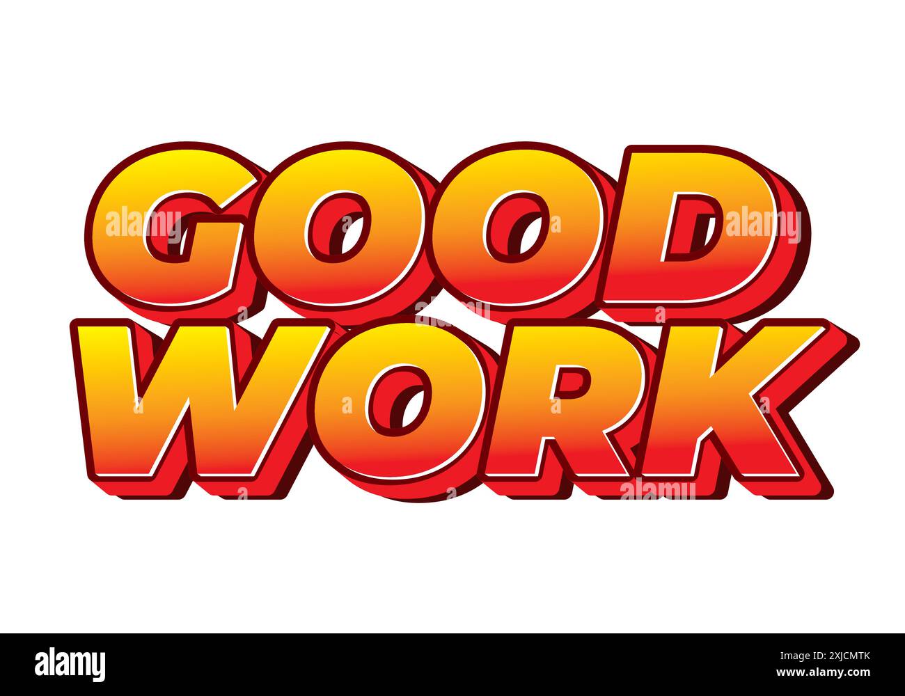 Good work. Text effect design in 3D style with good colors Stock Vector ...