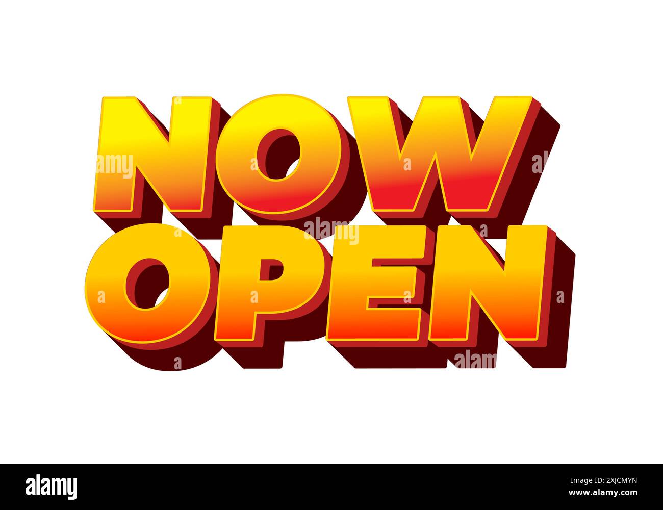 Now open. Text effect design in 3D style with good colors Stock Vector ...