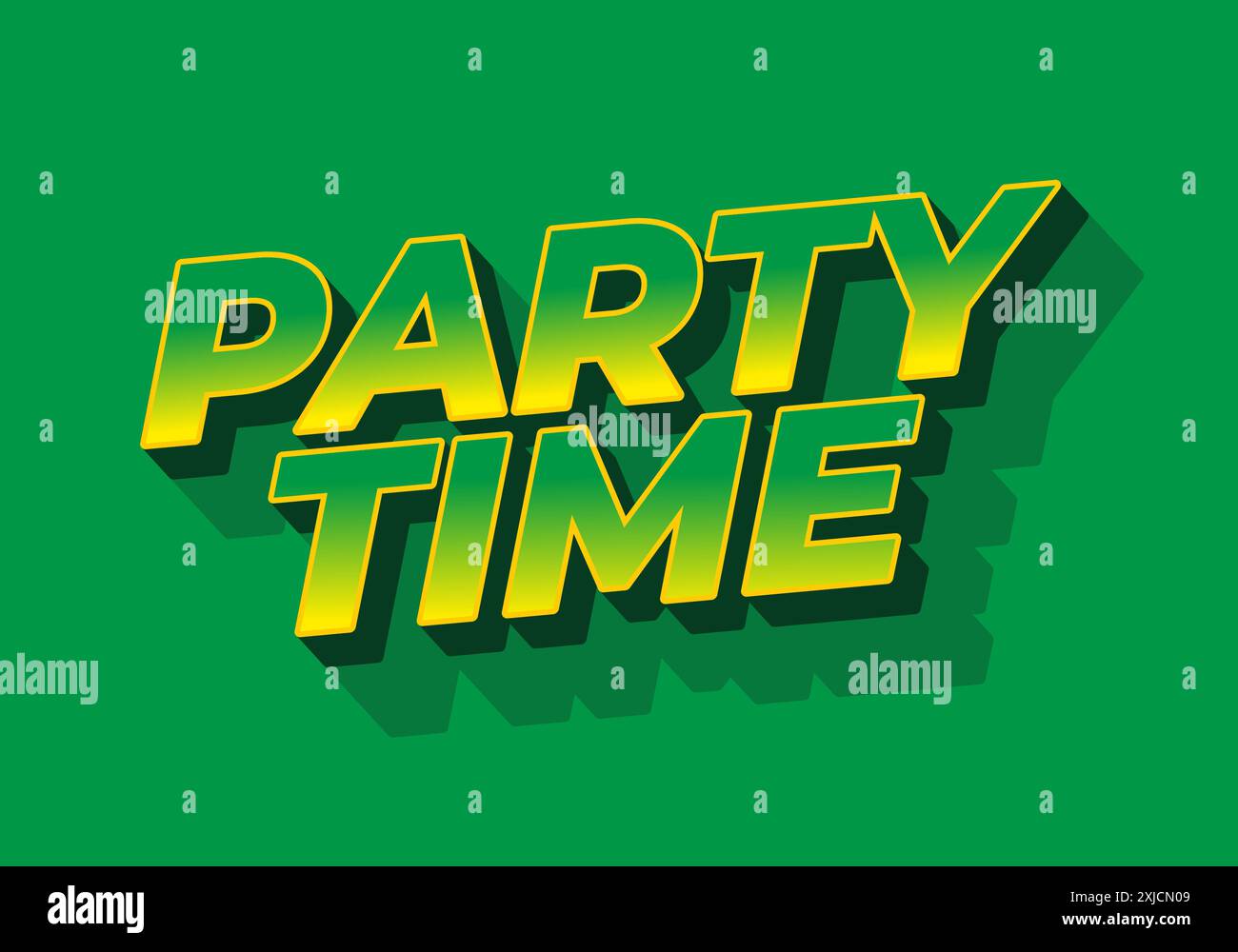 Party time. Text effect design in 3D look with eye catching colors ...