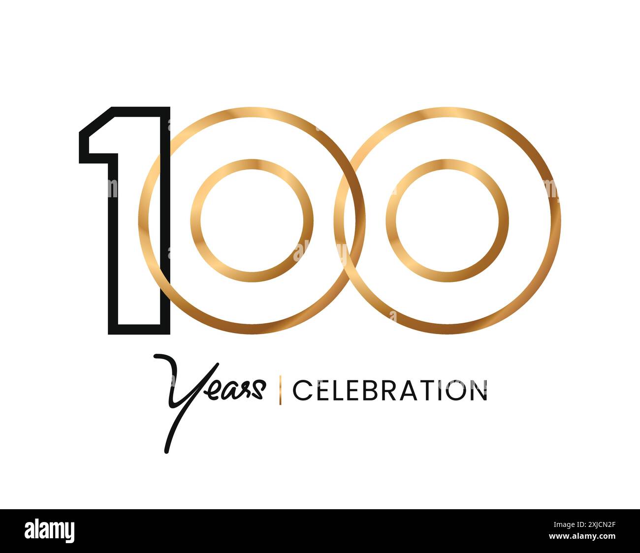 100 years Celebration minimalist line Gold logo abstract Design ...