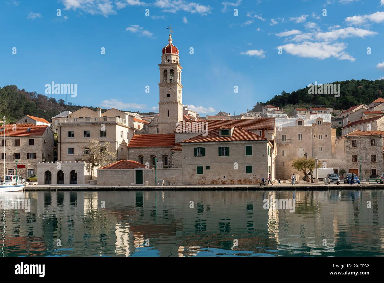 Pucisca small city on Island Brac - Croatia Stock Photo - Alamy