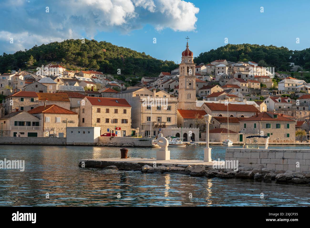 Pucisca small city on Island Brac - Croatia Stock Photo - Alamy