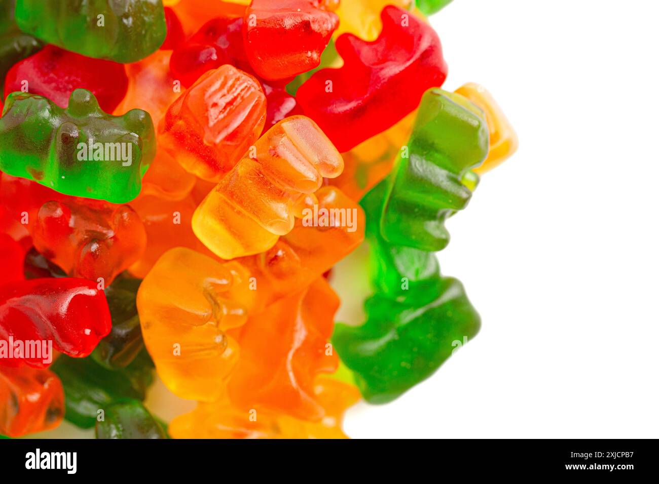 Sweet Rainbow Colored Bear Shaped Gummy Candies Isolated on a White ...