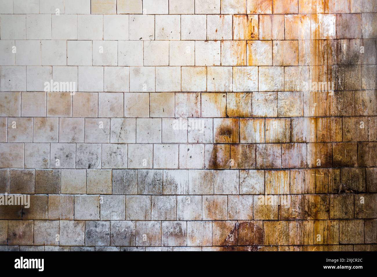 Industrial Texture Of An Old Rusty White Tiles Stock Photo - Alamy