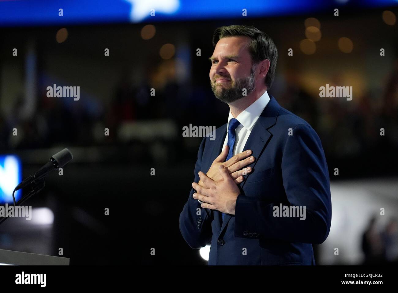 Vice Presidential Nominee Sen. JD Vance speaks during the Republican ...