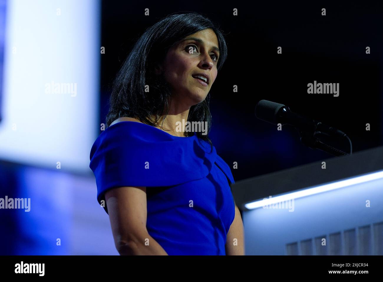 Usha Chilukuri Vance speaks during the Republican National Convention ...