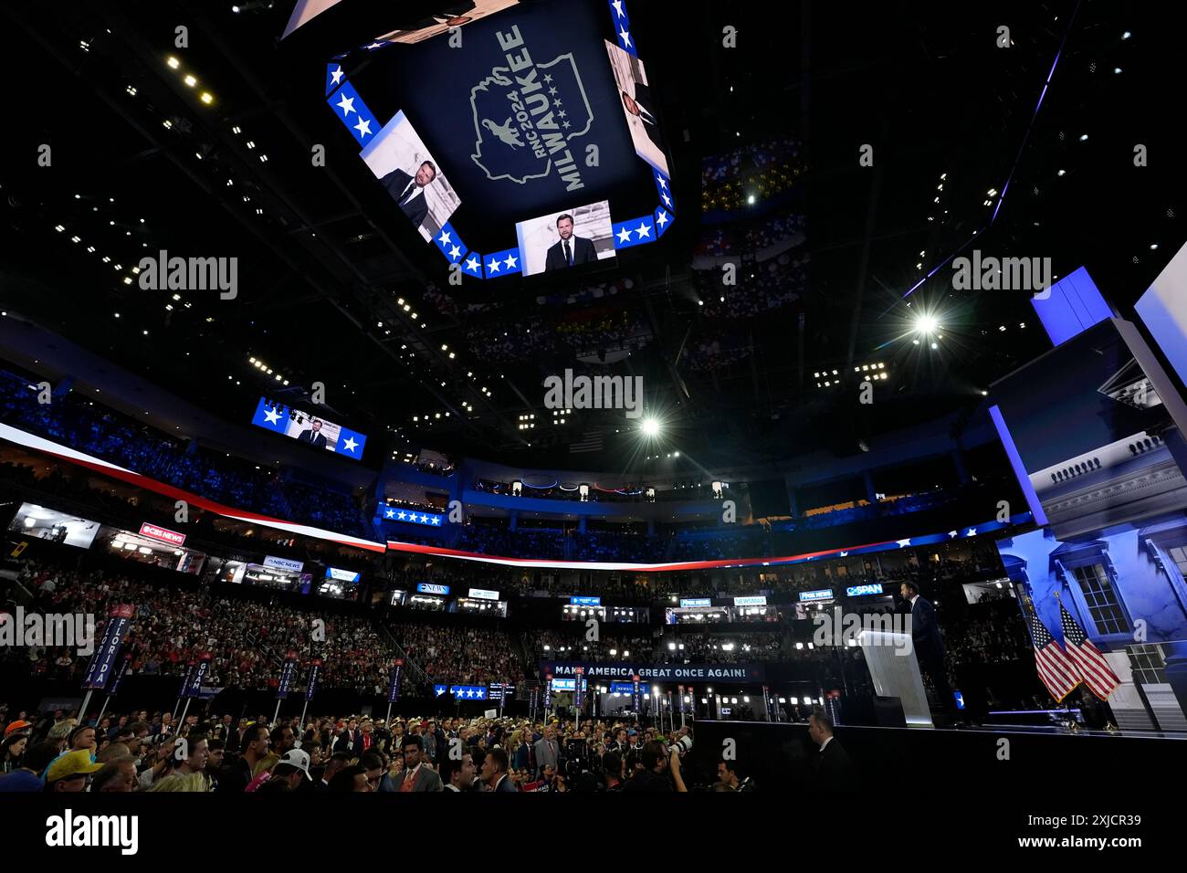 Vice Presidential Nominee Sen. JD Vance speaks during the Republican ...