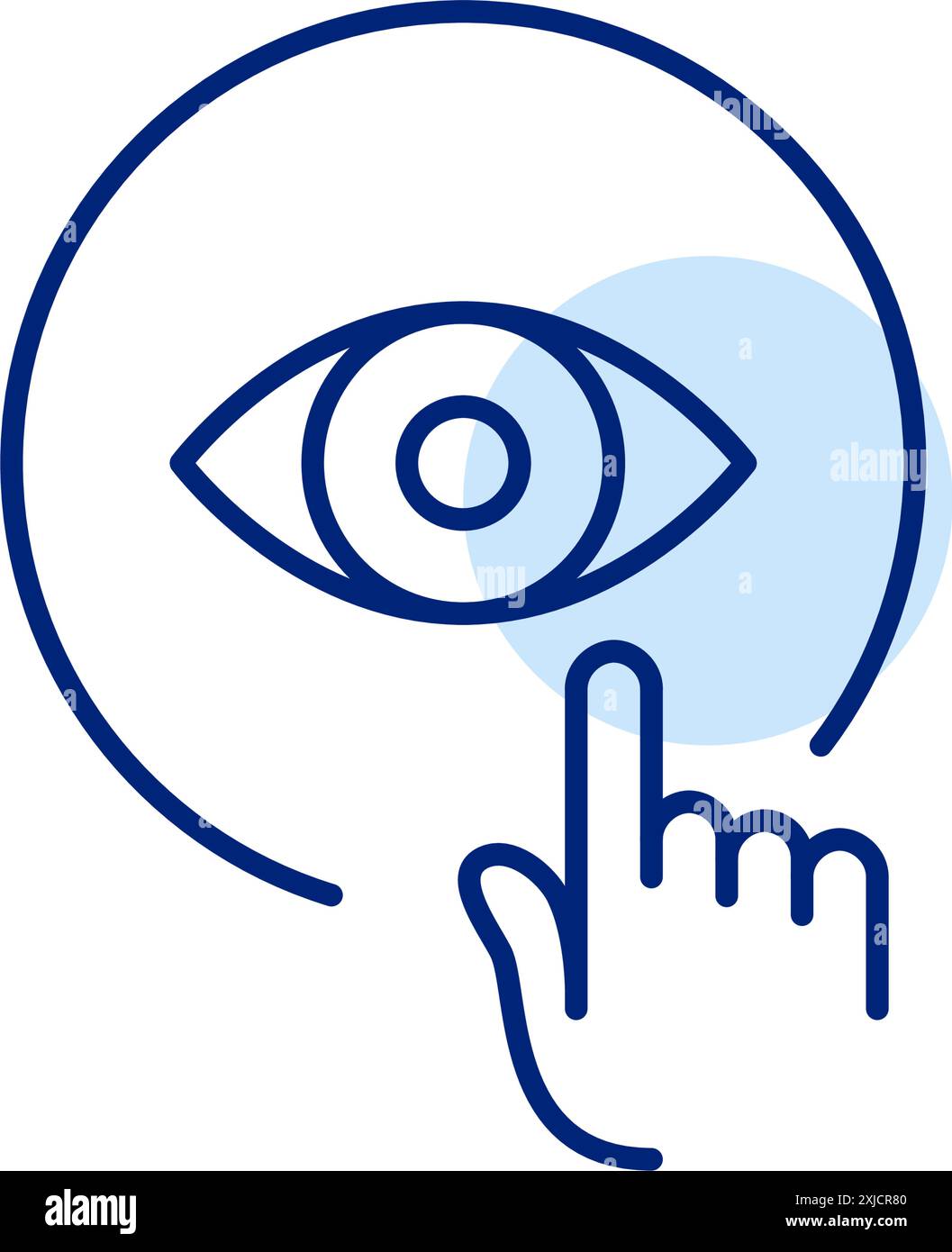 Finger clicking on eye symbol. Interaction and engagement with visual ...