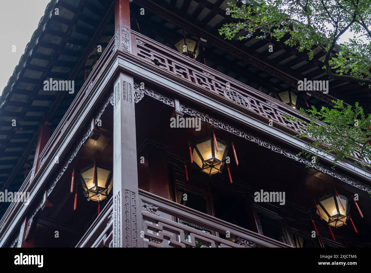 Shanghai, China - June 06, 2024 : A low-angle view of a traditional ...