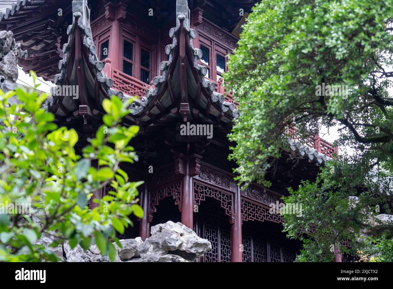 Shanghai, China - June 06, 2024 : A glimpse of intricate wooden ...