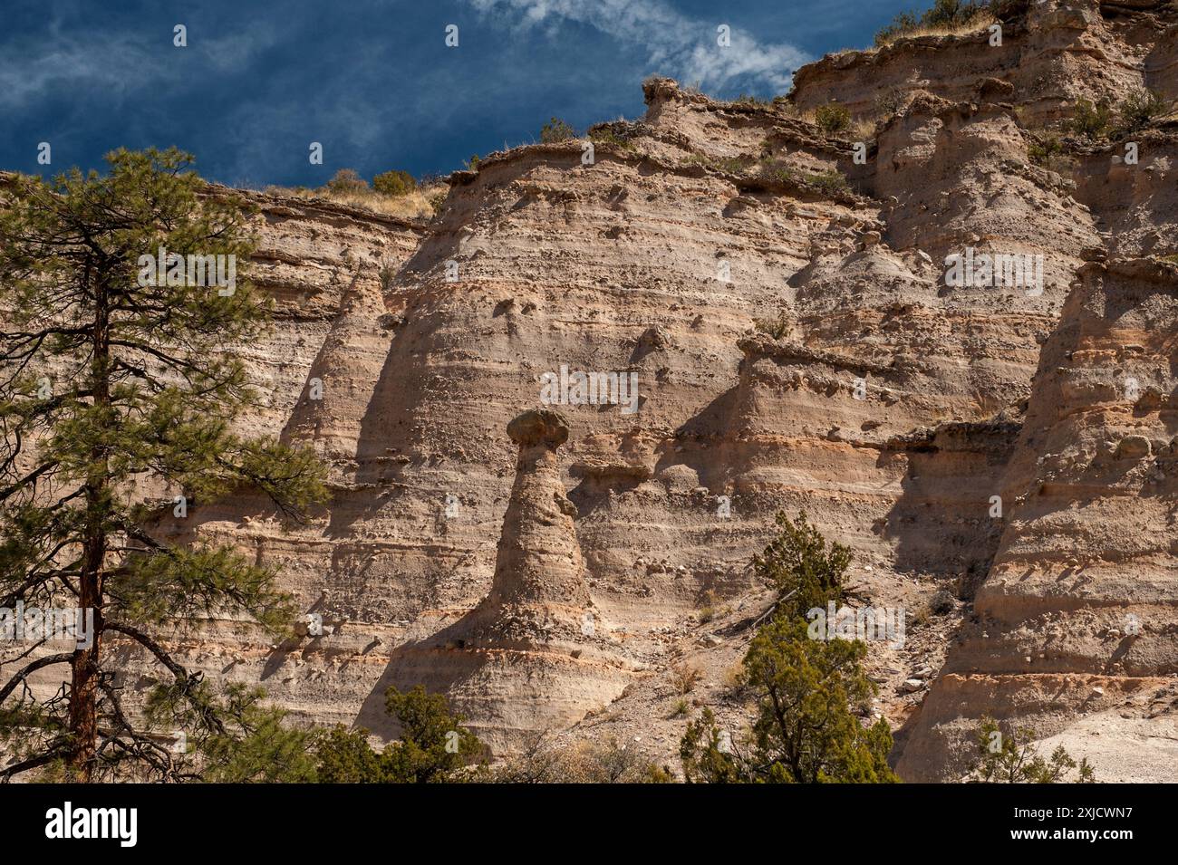 A cliff of 6 to 7 million year old volcanic tuff in the Kasha-Katuwe ...