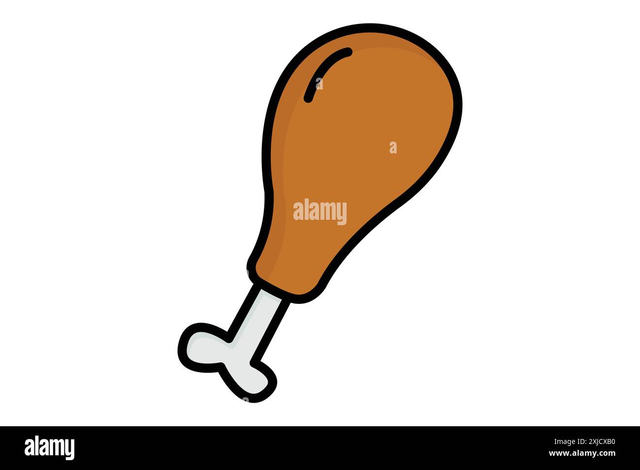 Chicken leg icon. icon related to protein source. colored outline icon ...