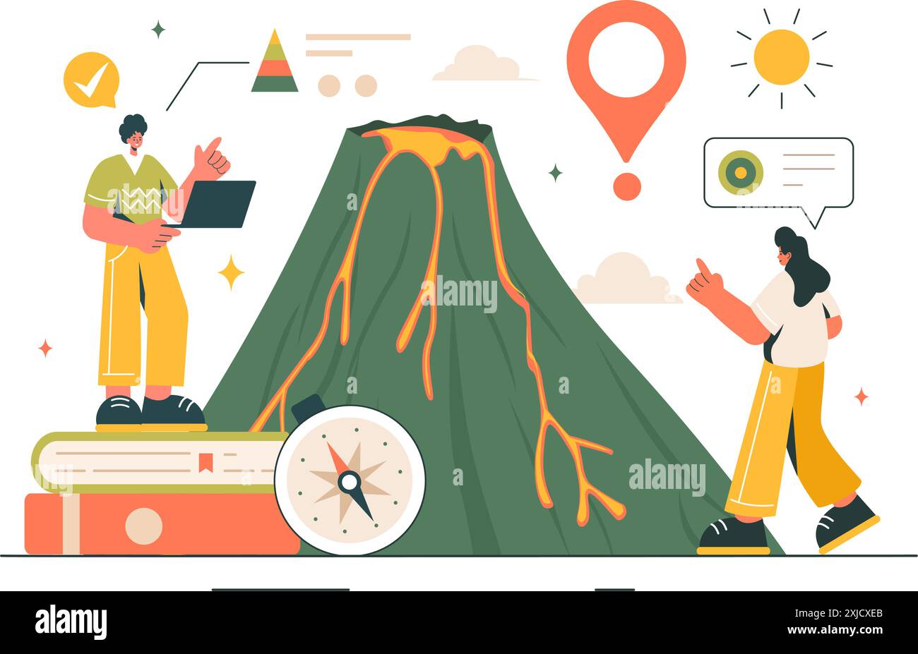 Geologist Vector Illustration with Soil Analysis and Features of the ...