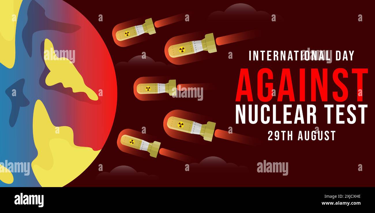 international day against nuclear test horizontal banner Stock Vector ...