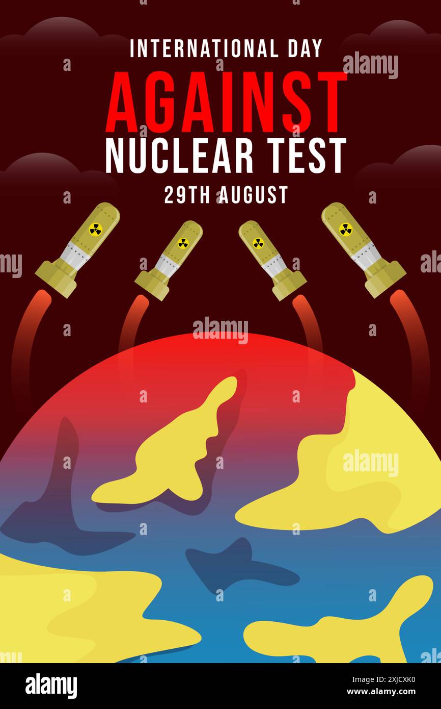international day against nuclear test vertical banner Stock Vector ...
