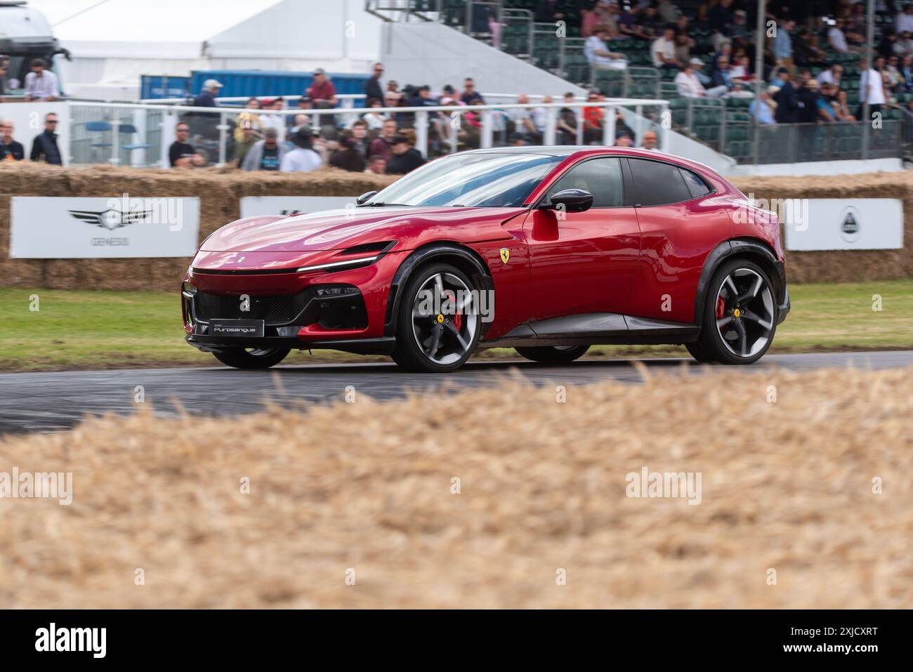 Ferrari Purosangue (Type F175) car driving up the hill climb track at ...