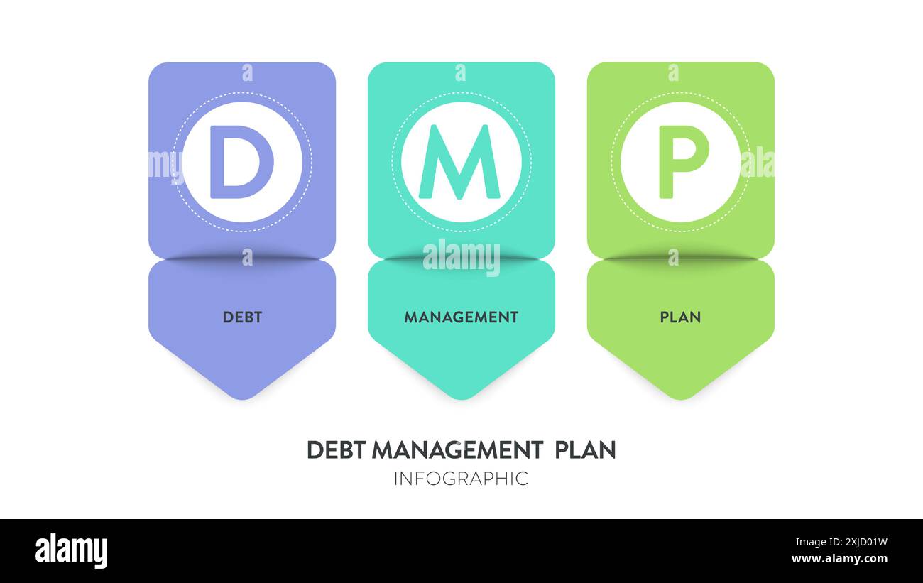 Debt Management Plan, DMP model infographic diagram chart banner ...