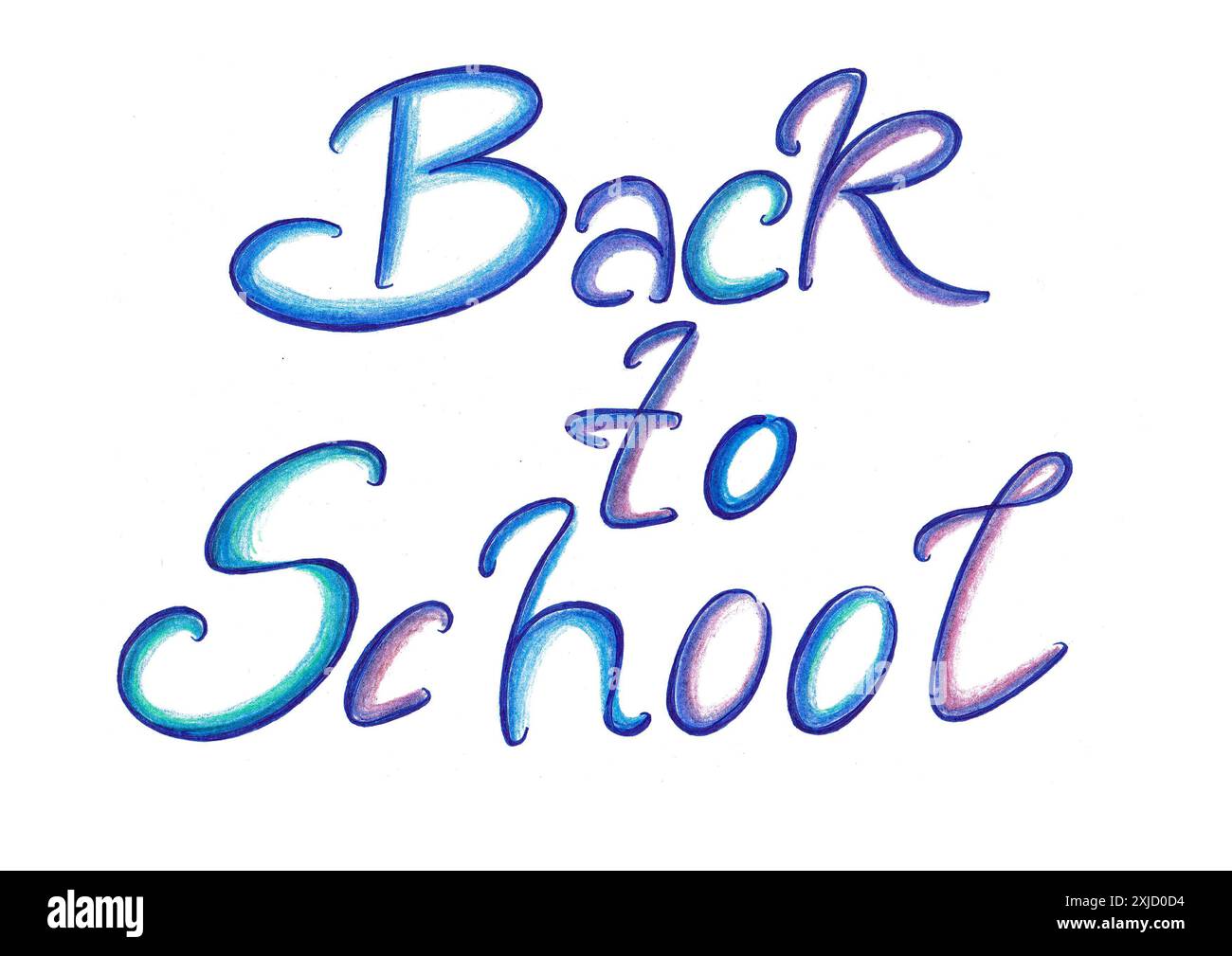Lettering Back to school. Isolated on white background. Different ...